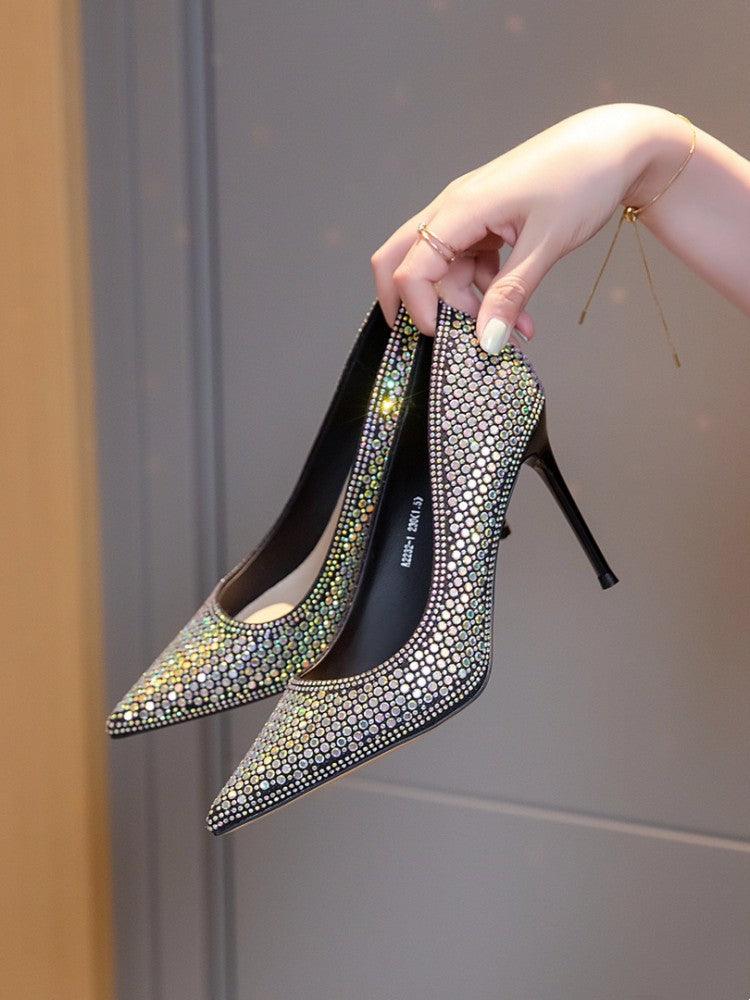 Diamond Bird Banquet Full Diamond Dress High Heels For Women New Elega ...