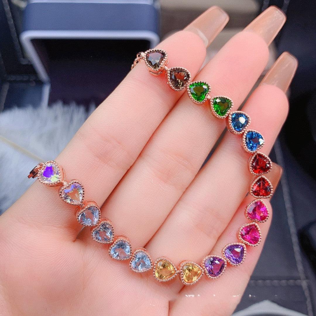 Chic natural color gemstone bracelet designed for women, adding elegan ...