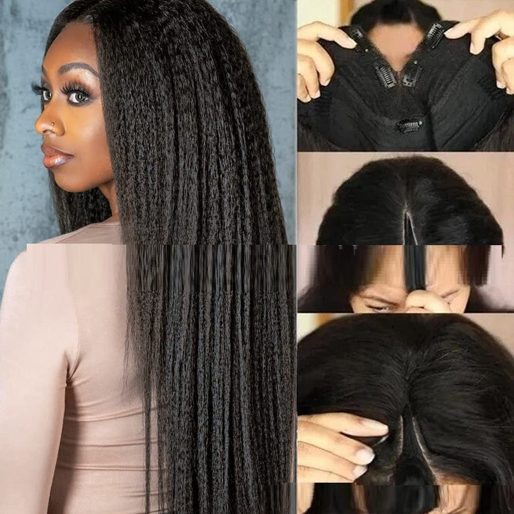 Lace Free Mechanism Yaki Straight Pure Human Wig – Bloomjay